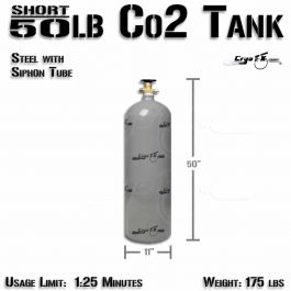 Short 50lb Siphon Co2 Tank, Short 50lb Co2 Cylinder